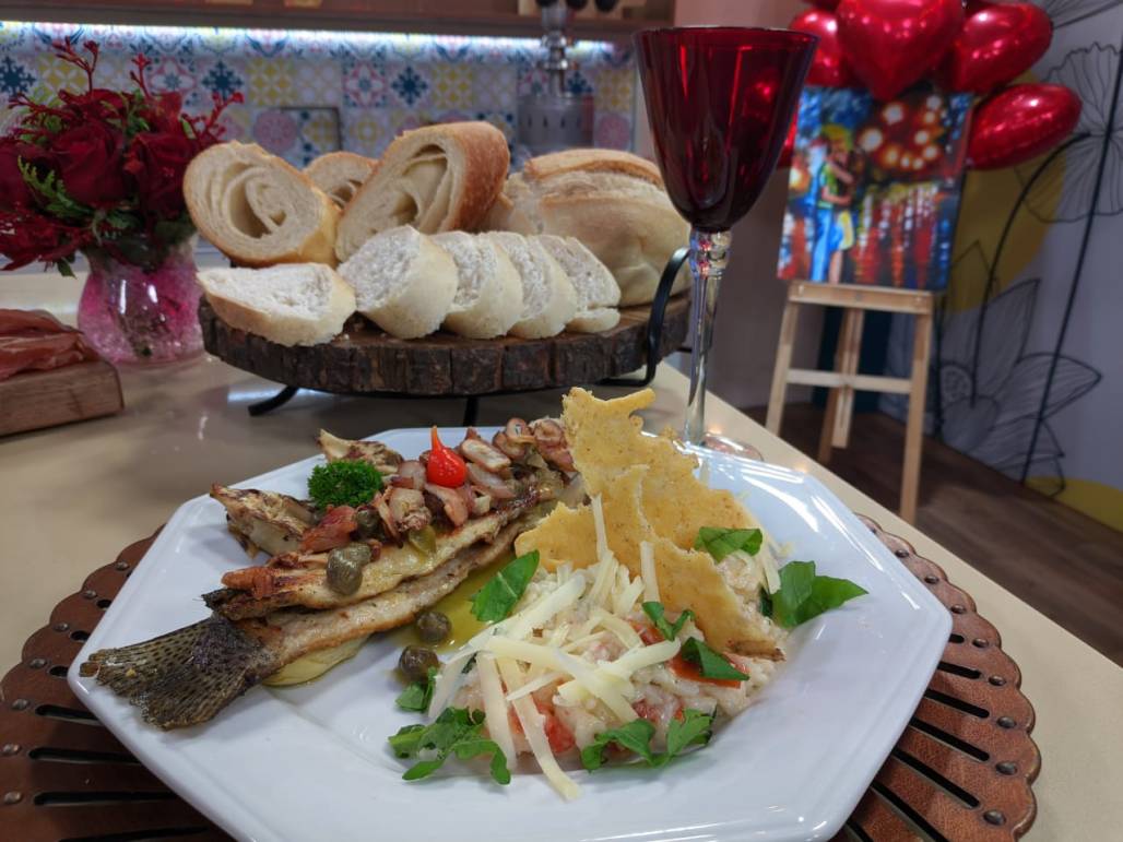 Truta montanese com risoto caprese - Santa Receita - A12.com