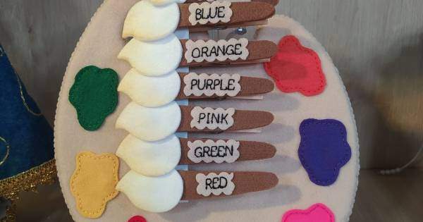 Paleta de cores pintando o 7 em feltro - Faça Você Mesmo Paleta de cores pintando o 7 em feltro - Faça Você Mesmo