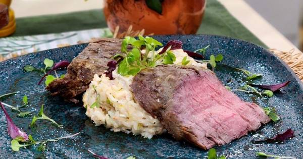 Filet Mignon com Arroz Cremoso de Cogumelos e Queijo Brie - Santa Receita